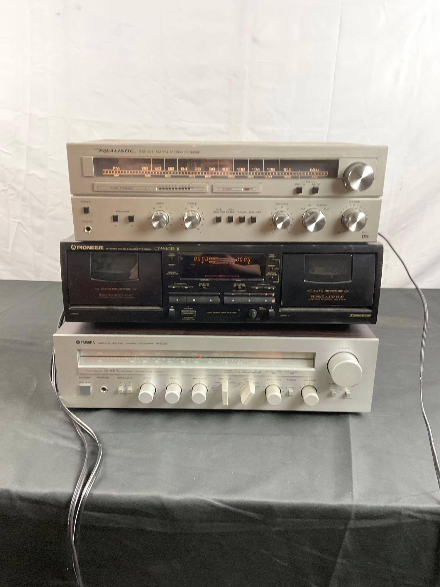 Trio Of Audio Receivers Incl. Yamaha R-500 Stereo Receiver, Realistic ...