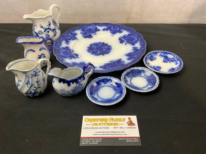 Assorted Blue Flow China, Staffordshire Ironstone Piece, Looks To Be A ...
