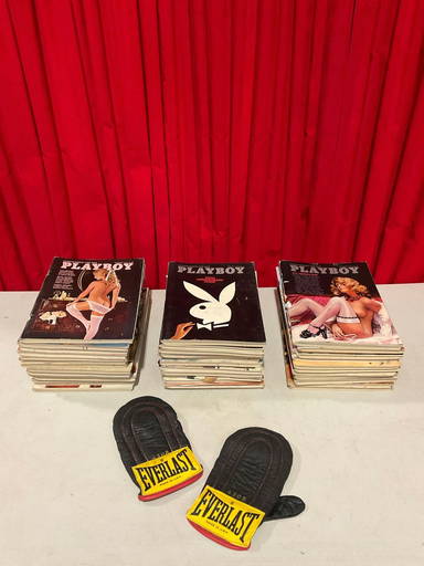 38 Pcs Vintage Playboy Men's Magazine Collection & Pair Of Vintage ...