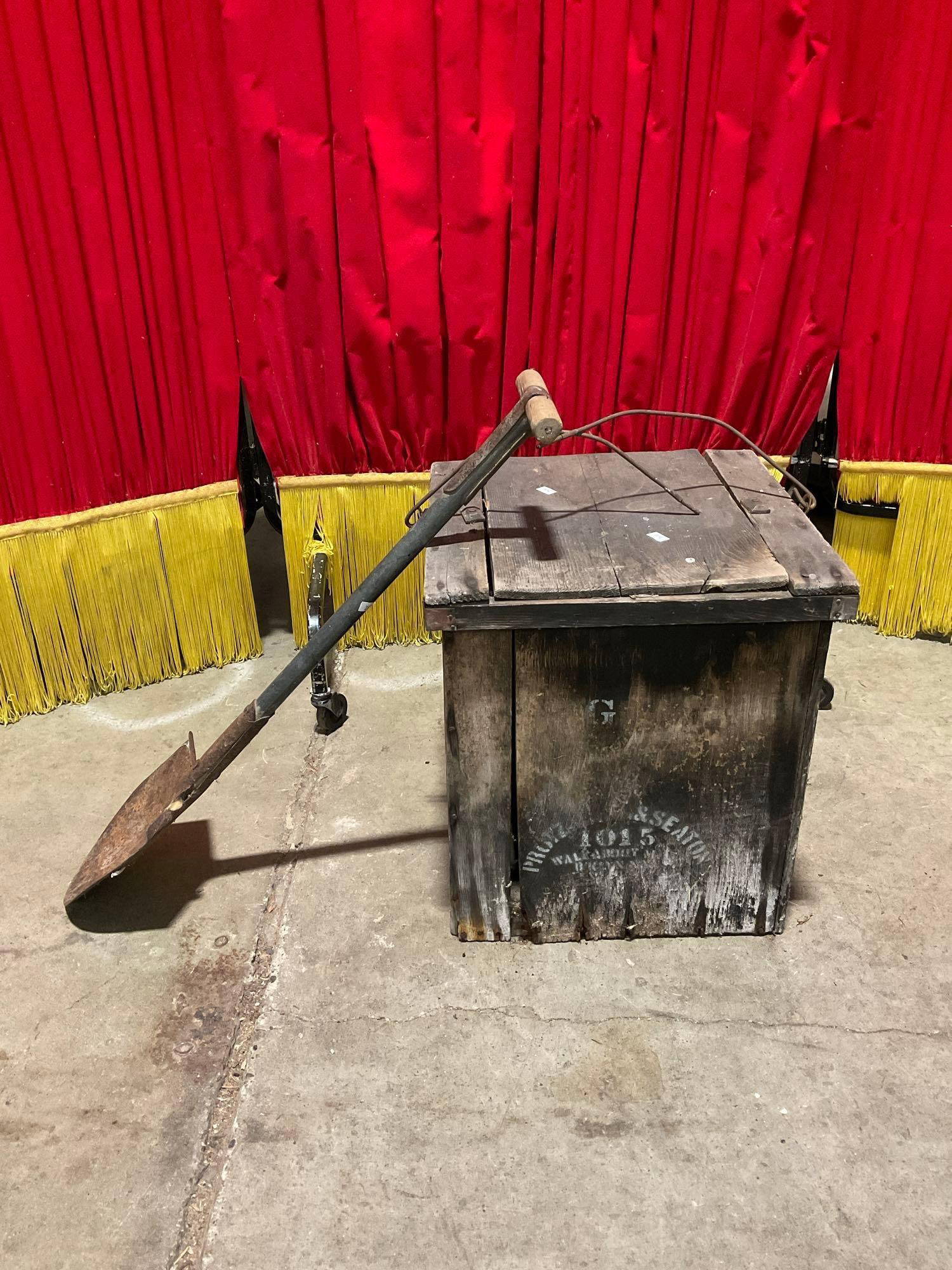 Antique Primitive Portable Wooden Commode W/ Vintage Trowel. See Pics ...