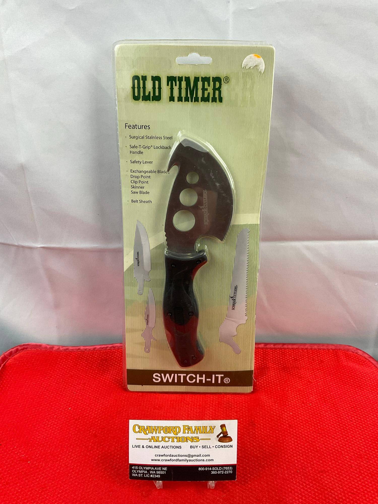 Schrade Old Timer Switch-it Folding Blade Hunting Knife W/ Exchangeable ...