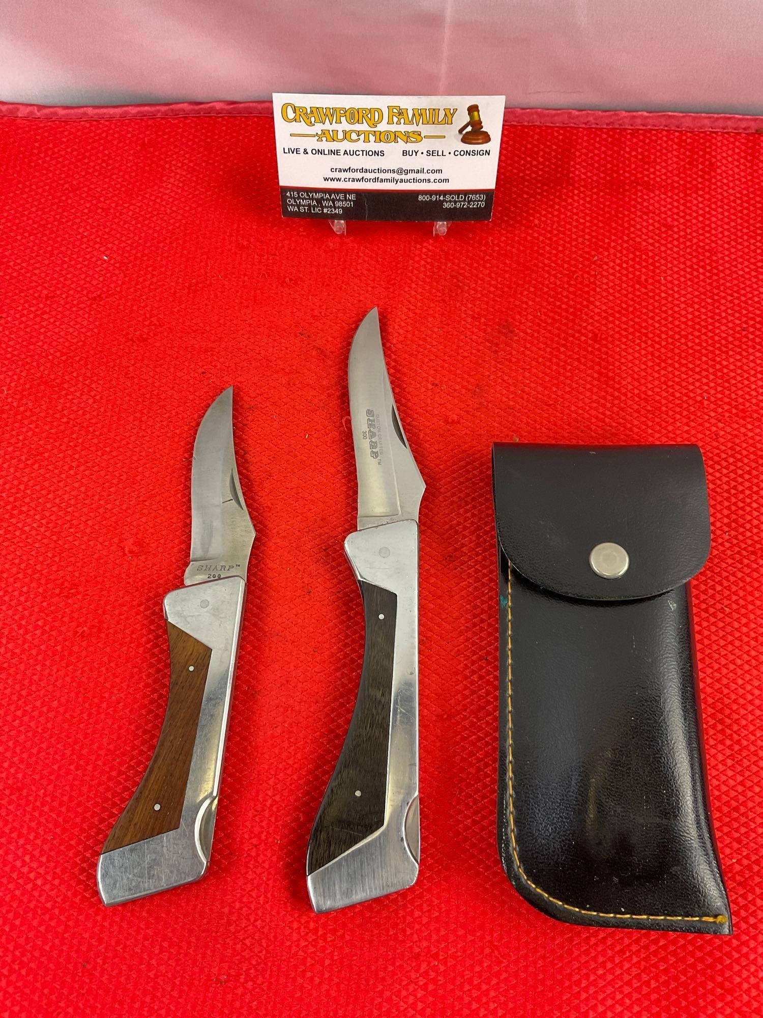 2 Pcs Vintage Sharp Made In Japan Stainless Steel Folding Pocket Knives ...