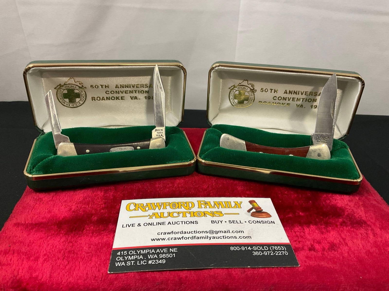 Pair Of Vintage Buck Folding Pocket Knives, Models 505 Knight & 705 ...