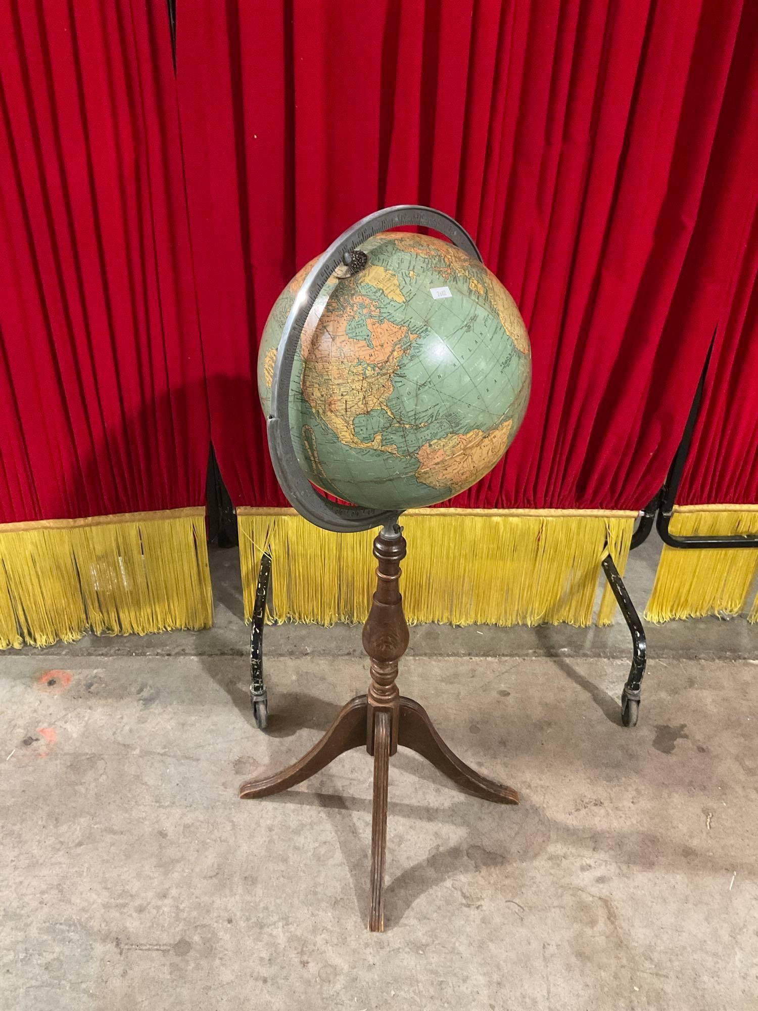 Vintage Replogle Globes 12" Standard Floor Globe W/ Wooden Stand ...