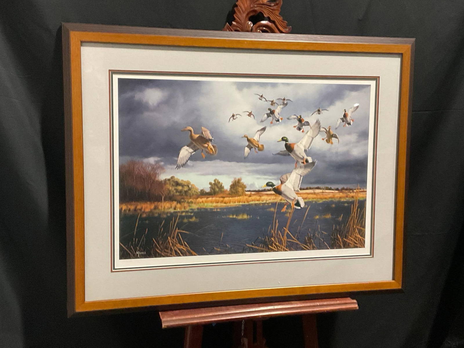 Framed Signed & #d 242/750 Lithograph Of Threatening Skies - Mallards ...