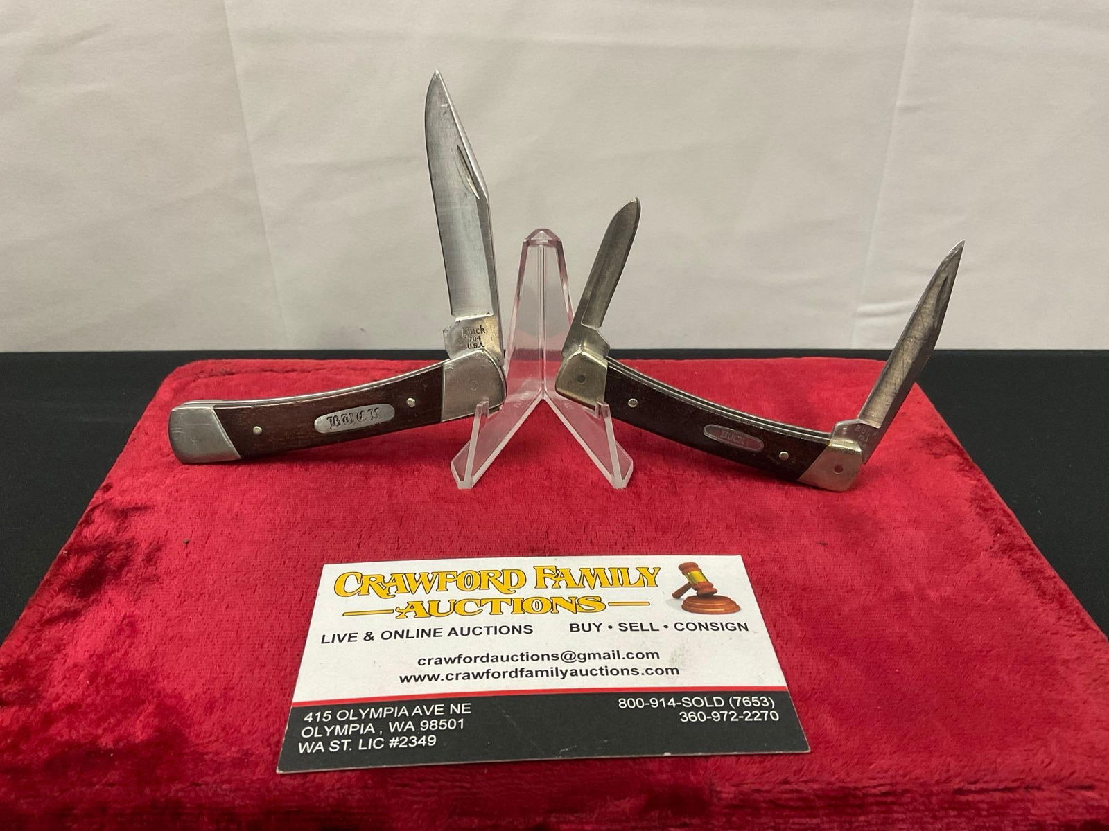 Pair Of Vintage Buck Folding Pocket Knives 703 Colt Double Blade & 704 ...