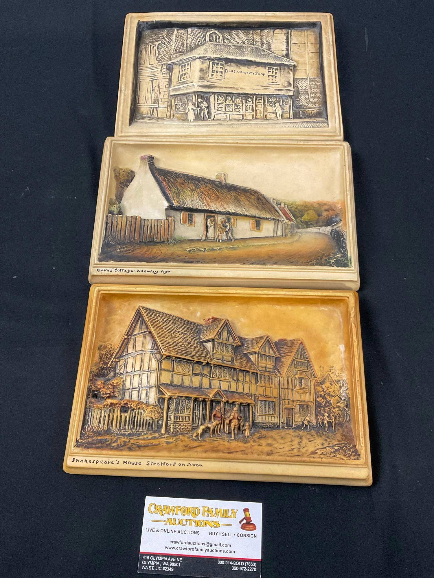 Vintage Osborne Ivorex Plaques, Shakespeares House, Robert Burns ...