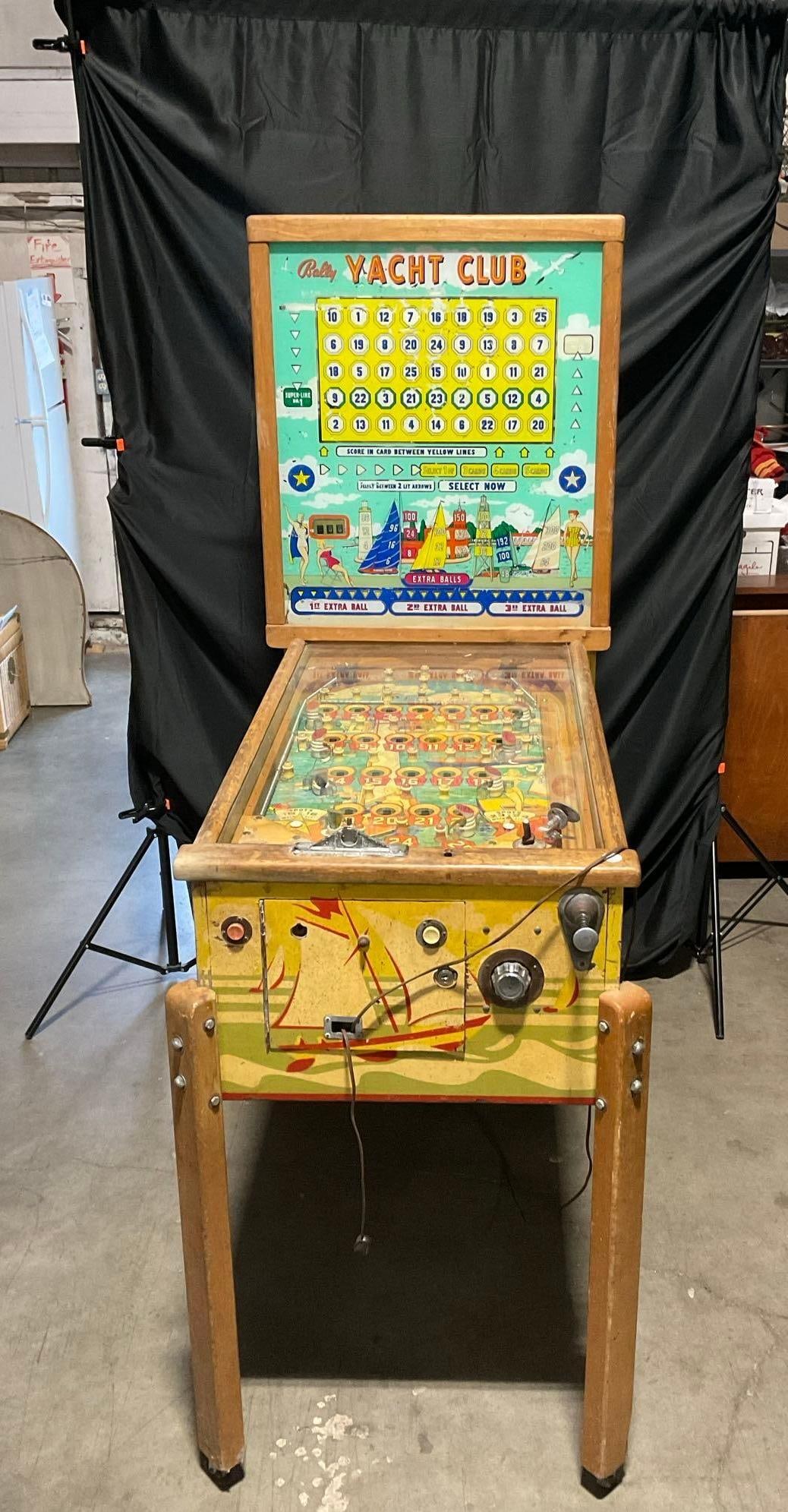 Vintage 1950s Yacht Club Upright Pinball Machine By Bally Mfg, Coin-op ...