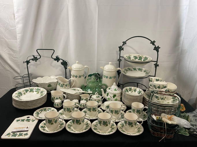Assorted Ivy Pattern China And Servingware, Approx 74 Pieces, Casual ...