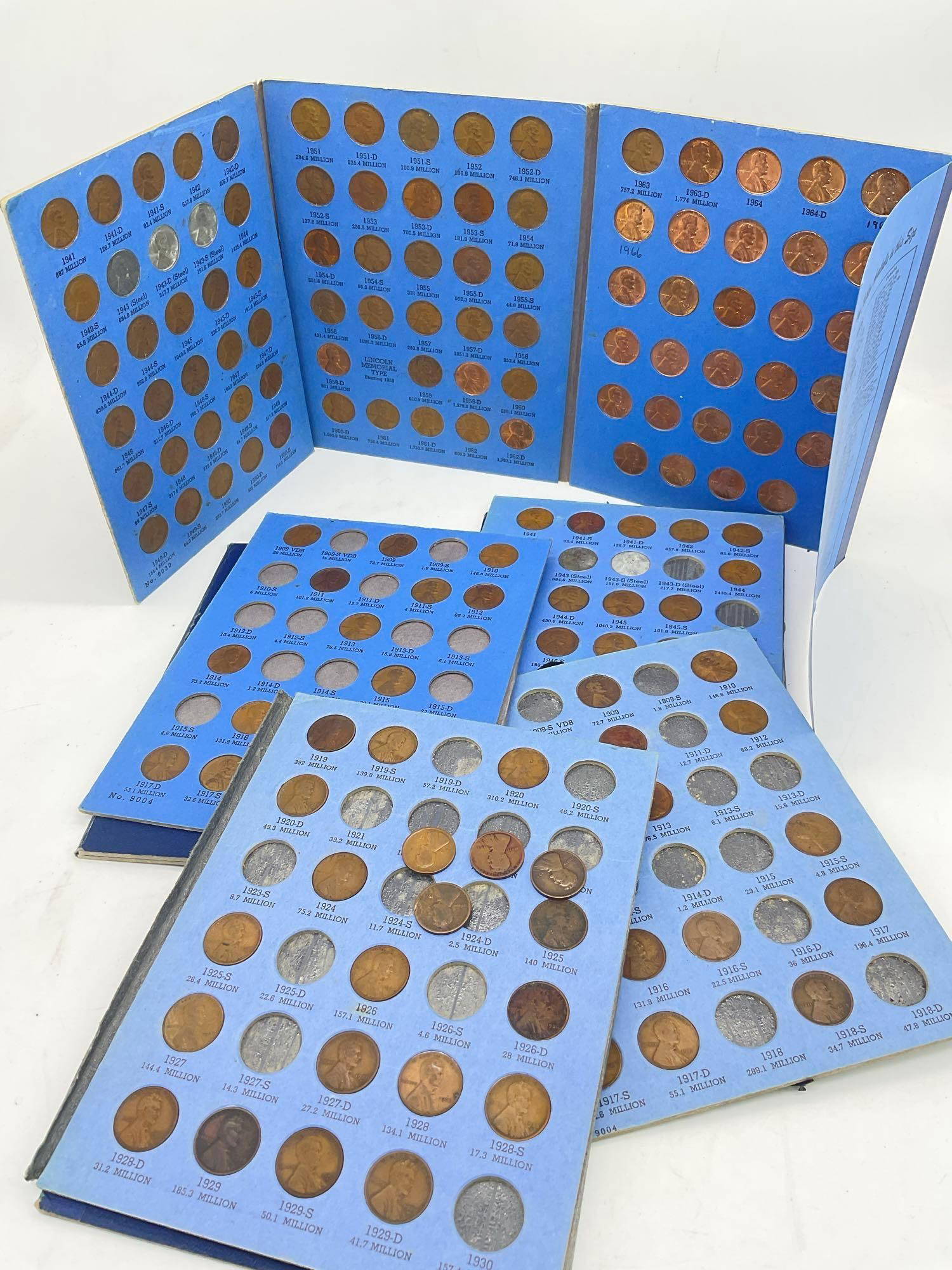 Collection Of 4 Incomplete Whitman Wheat Penny Folders Incl Some 1909 ...