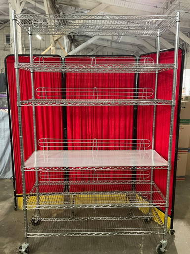 Shelf Tech System Steel Industrial 6 Tier Rolling Storage Shelf W ...