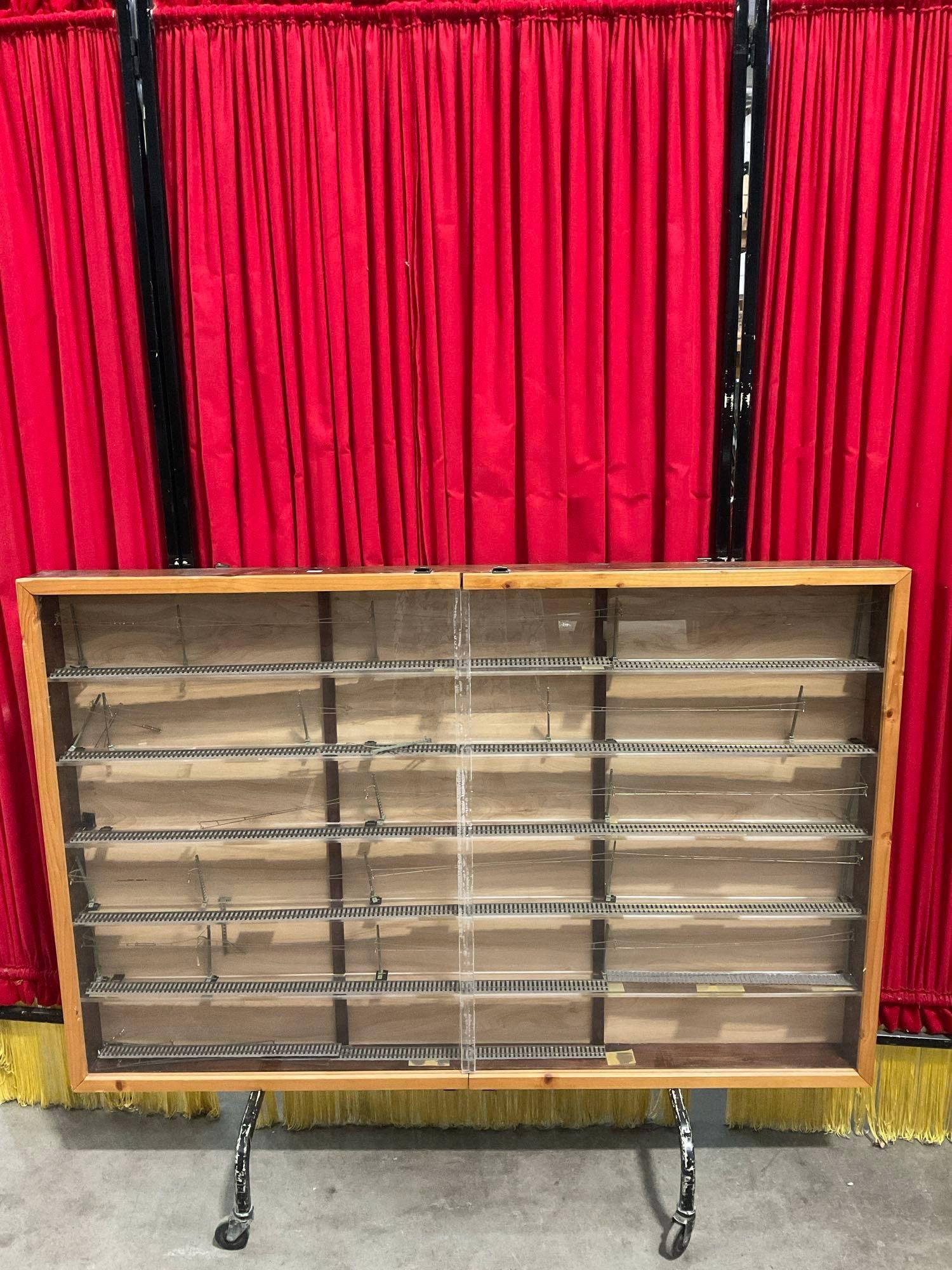 Vintage Handmade Wooden Model Train Display Cabinet W/ Plexiglass Doors ...