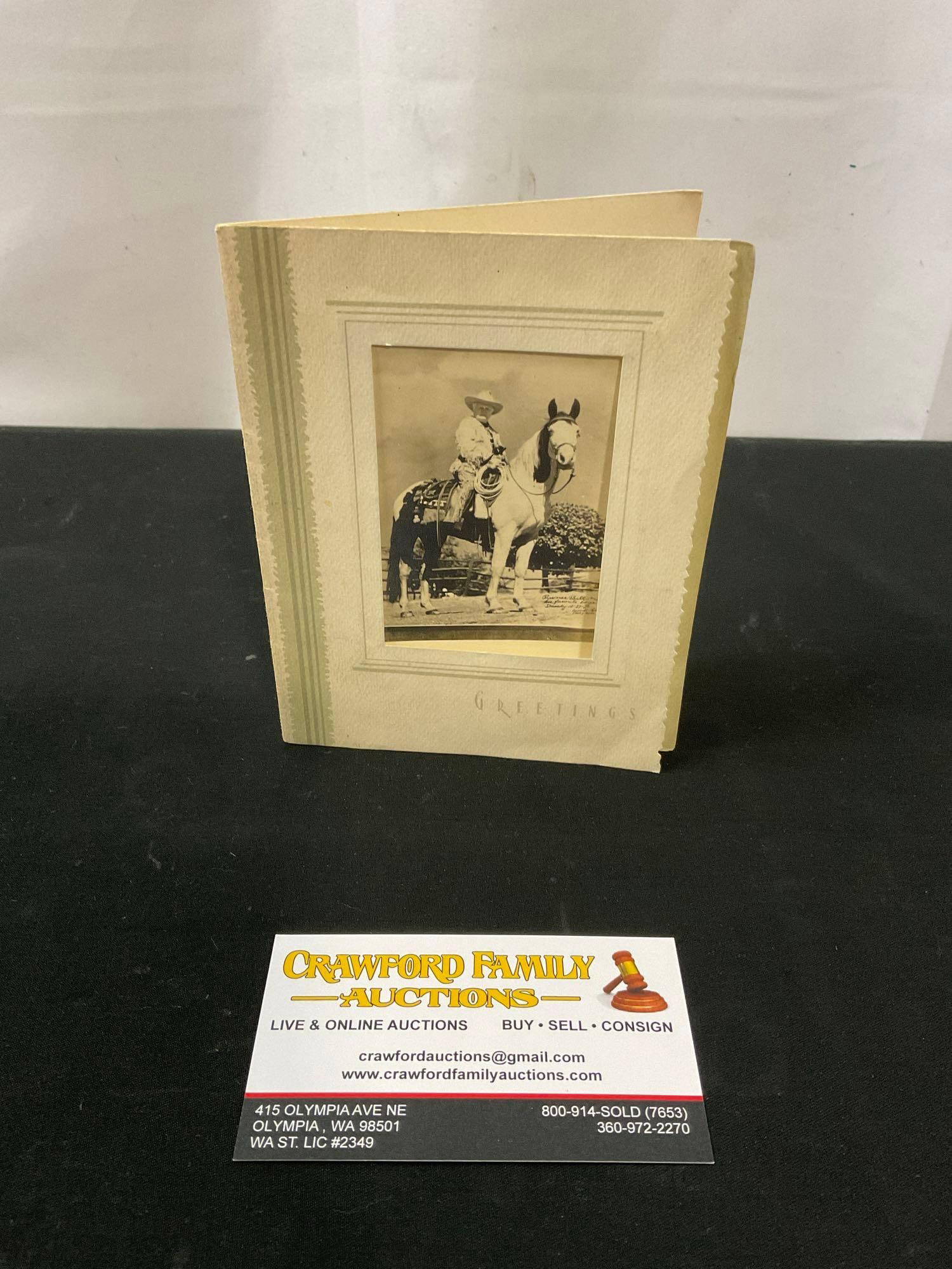 Vintage 1938 Signed Gordon W. (pawnee Bill) Lillie Christmas Greeting ...