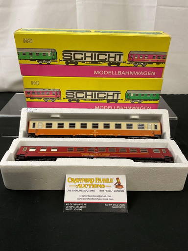 Pair Of Veb Schicht Modellbahnwagen Dresden Model Trains, Ho Scale,