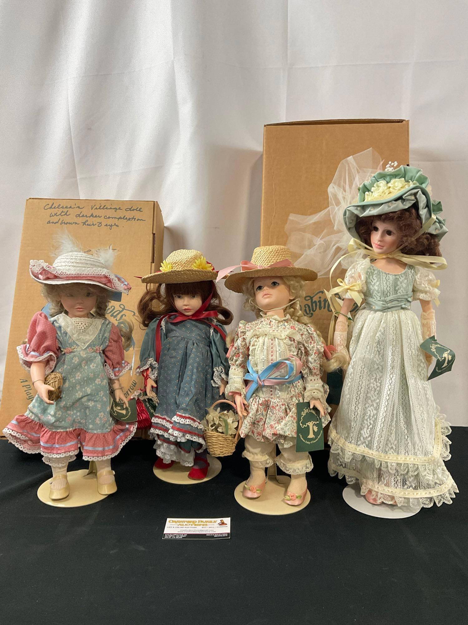 4x Vintage 1980s Robin Woods Dolls W/ Stands Auction