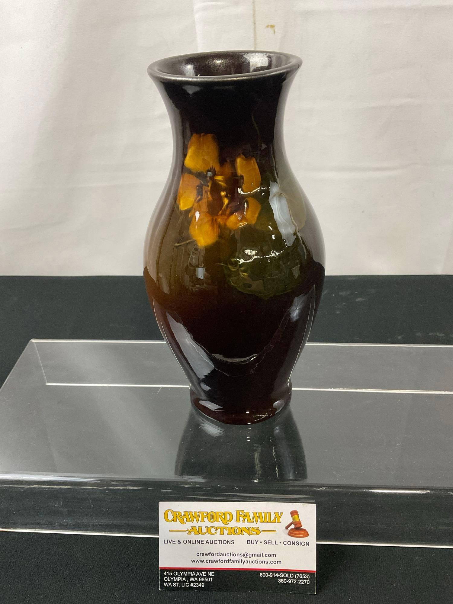 Antique 1900s Roseville Rozane Ware Pottery, Deep Brown Standard Glaze ...