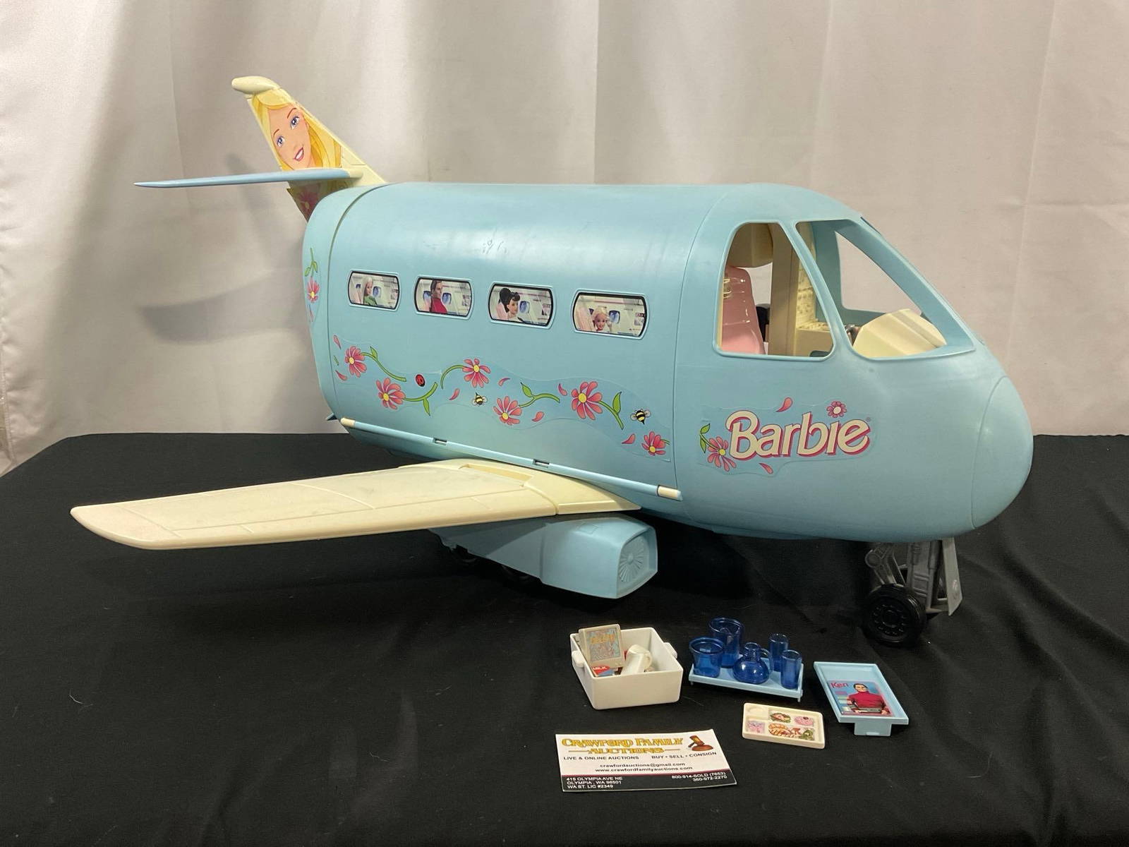 Vintage 1999 Mattel Barbie Jumbo Jet Plane Play Set, Movable Chairs ...