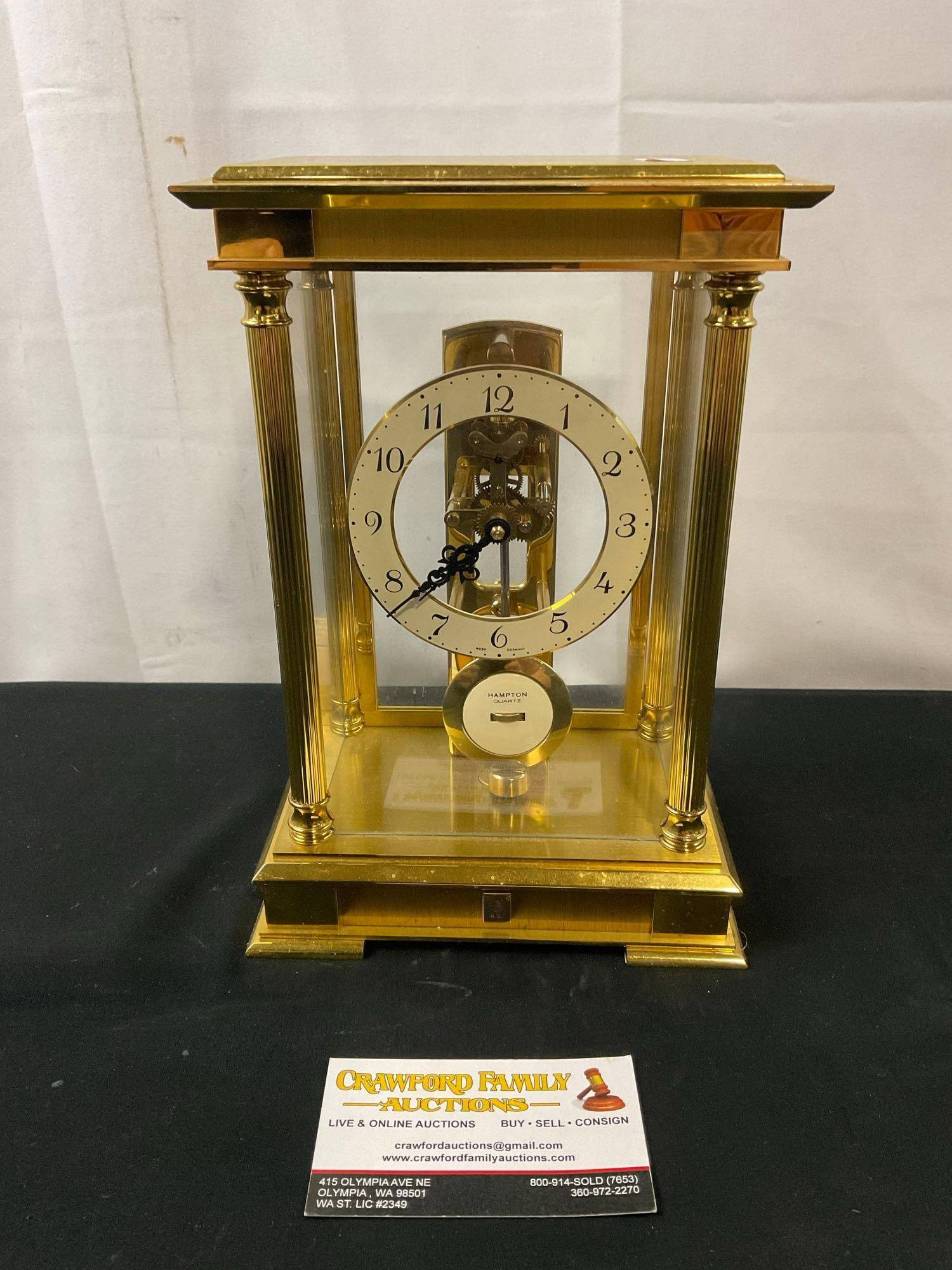 Vintage S. Haller West Germany, Brass/gilt Bronze Skeleton Mantel Clock ...