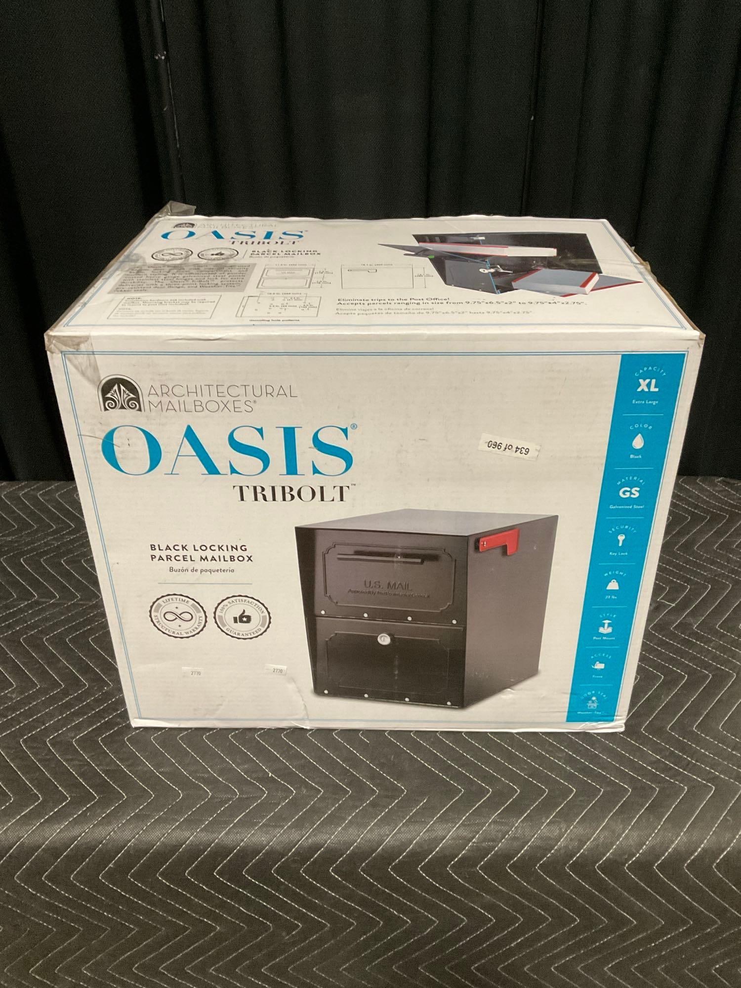 Architectural Mailboxes Oasis Tribolt Black Galvanized Steel Locking ...