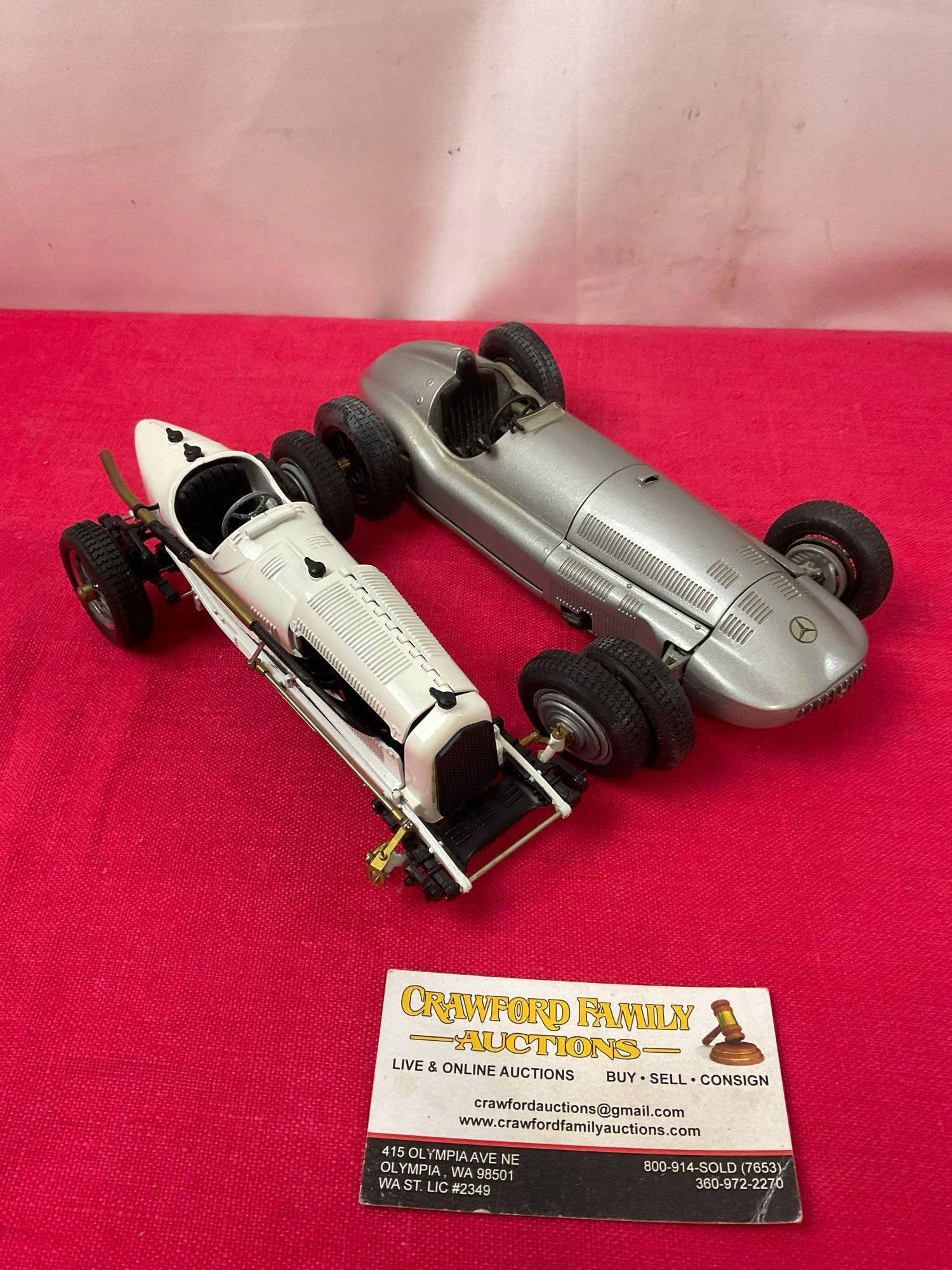Pair Of Revival Grand Prix Model Cars, 8 Inches Long Auction