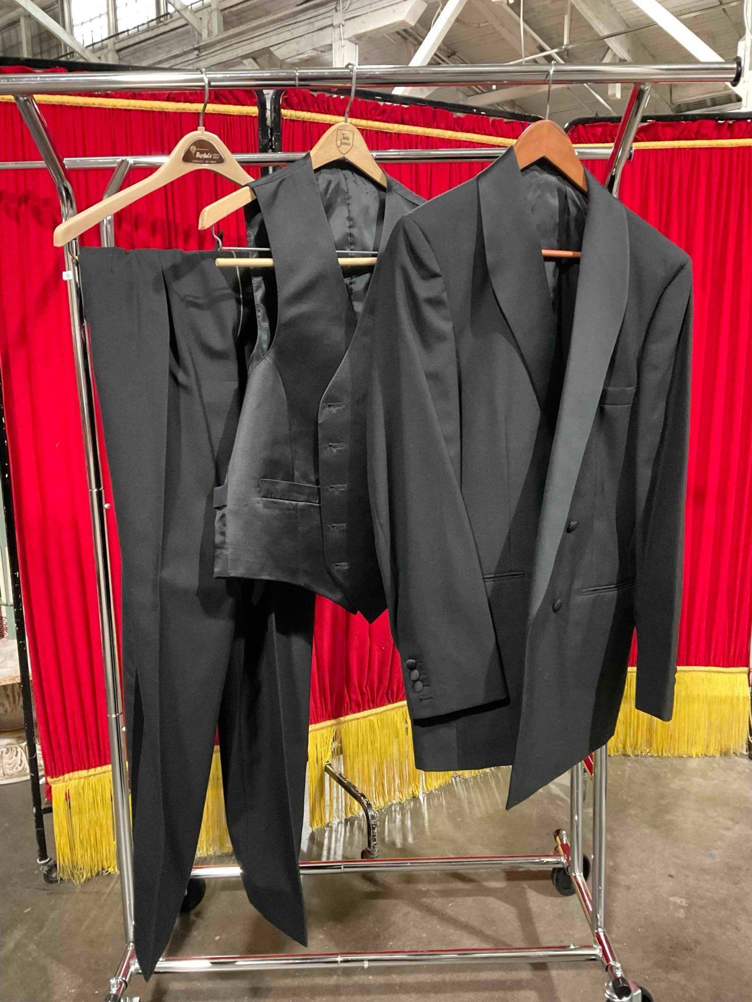 Tom James Custom Black Wool? Blend Men's 3-pc Tuxedo Suit. Excellent ...