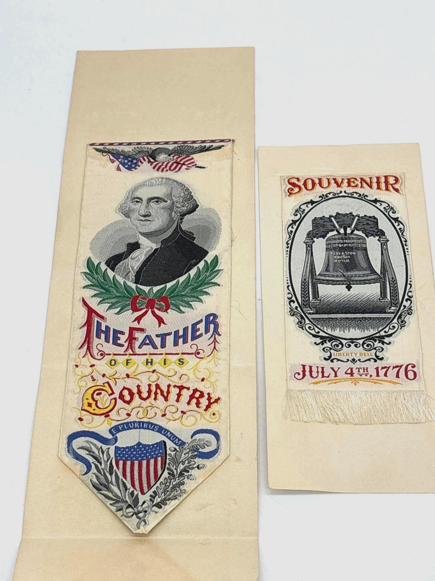 Antique 1893 Columbian Expo George Washington Silk Stevengraph & 1876 ...