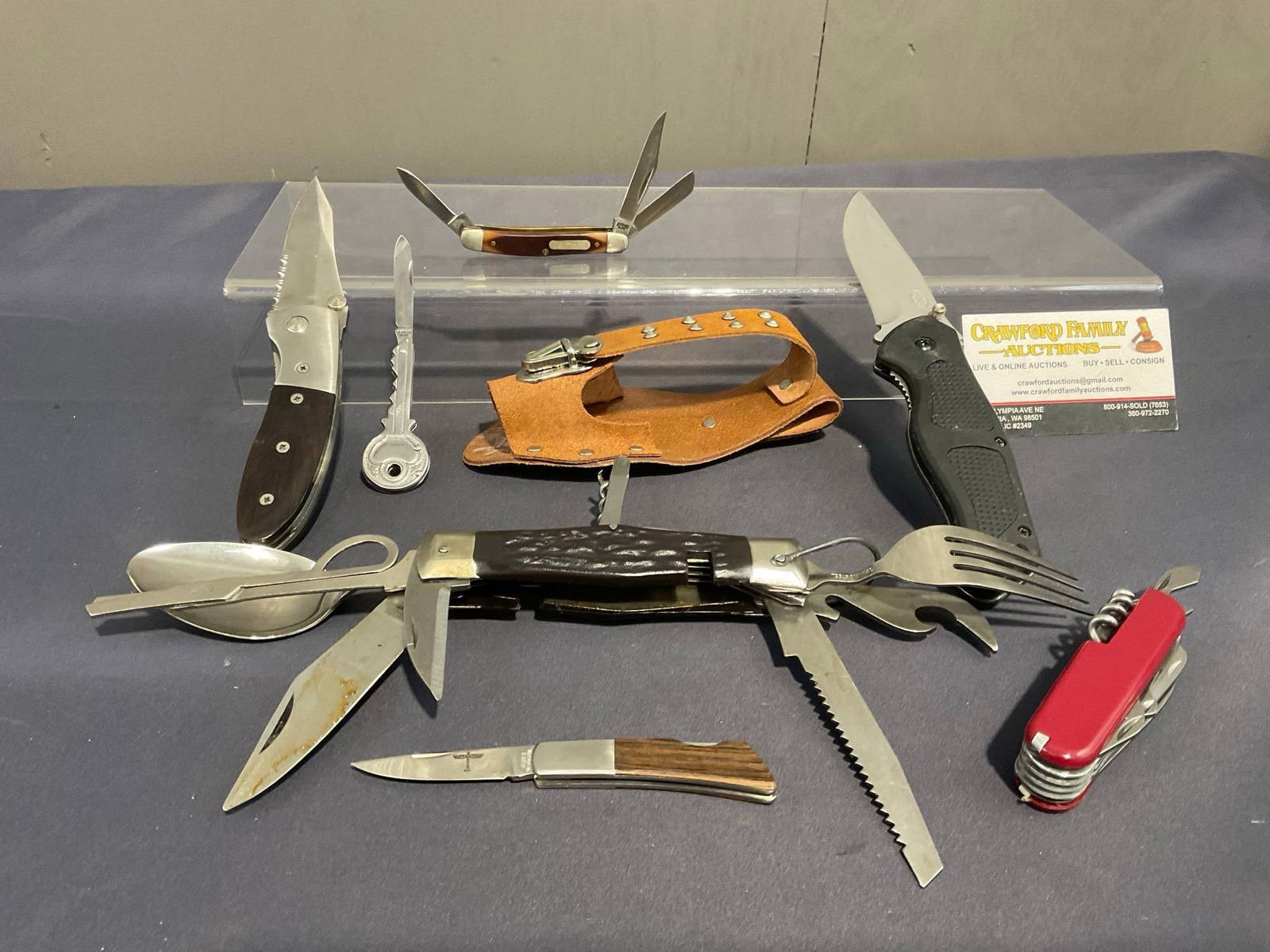 Asst. Knives, Key, Old Timer Schrade 108ot, Large Camper W/ Utensils ...