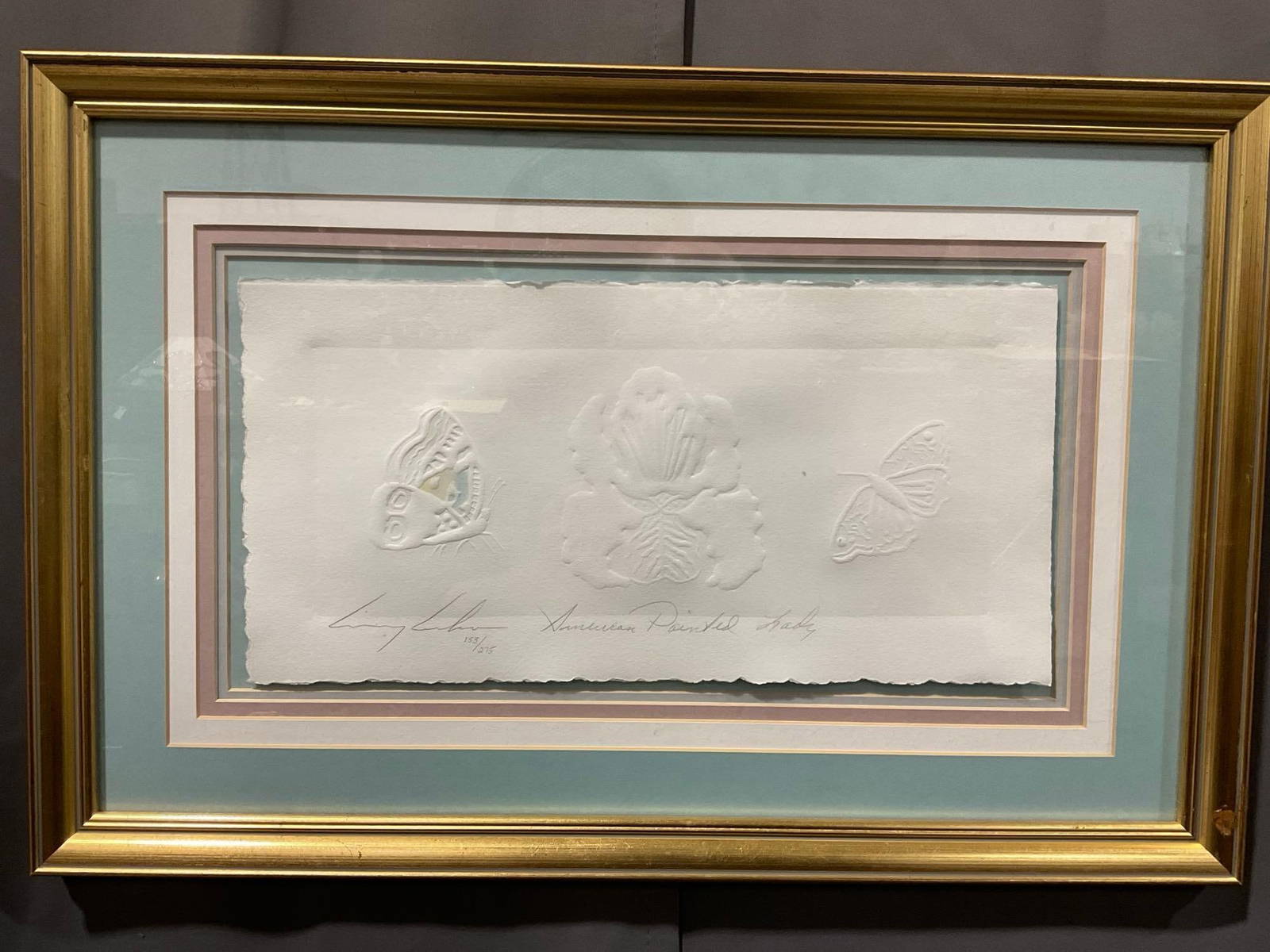 Framed Signed & #d 153/275 Paper Art, Titled American Painted Lady By ...