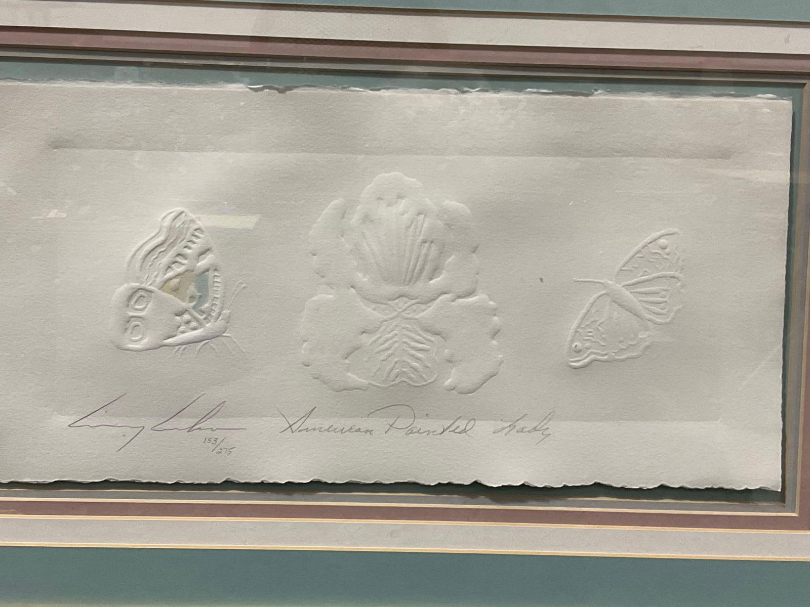 Framed Signed & #d 153/275 Paper Art, Titled American Painted Lady By ...