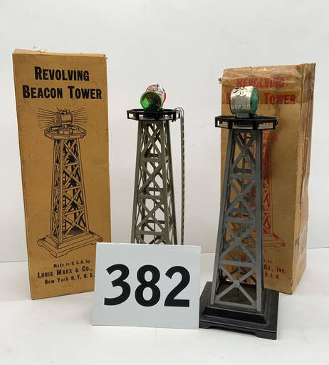 Louis Marx Revolving Beacon Towers With Boxes.