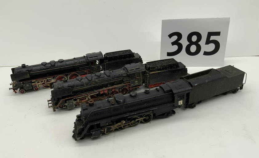 Three Assorted Ho Scale Locomotives With Tenders, As Is. See Photographs.
