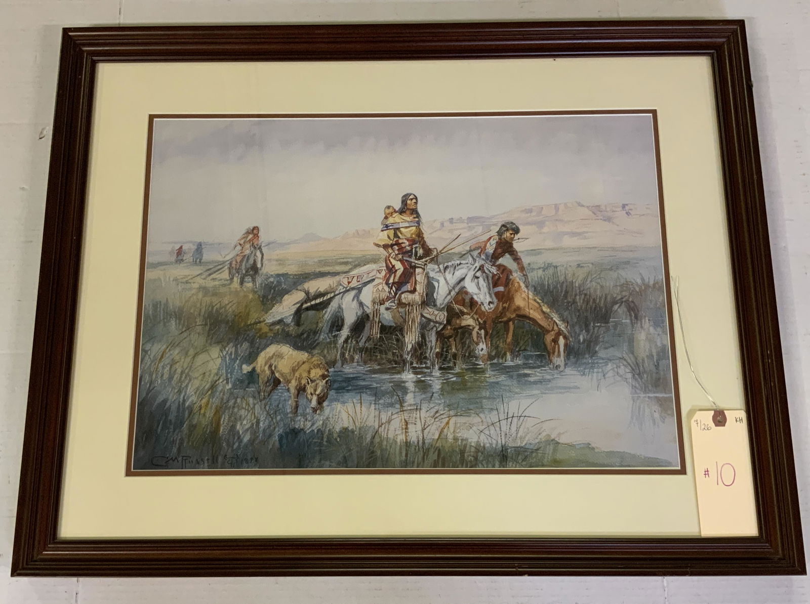 C.m. Russell Native American Print In Frame.
