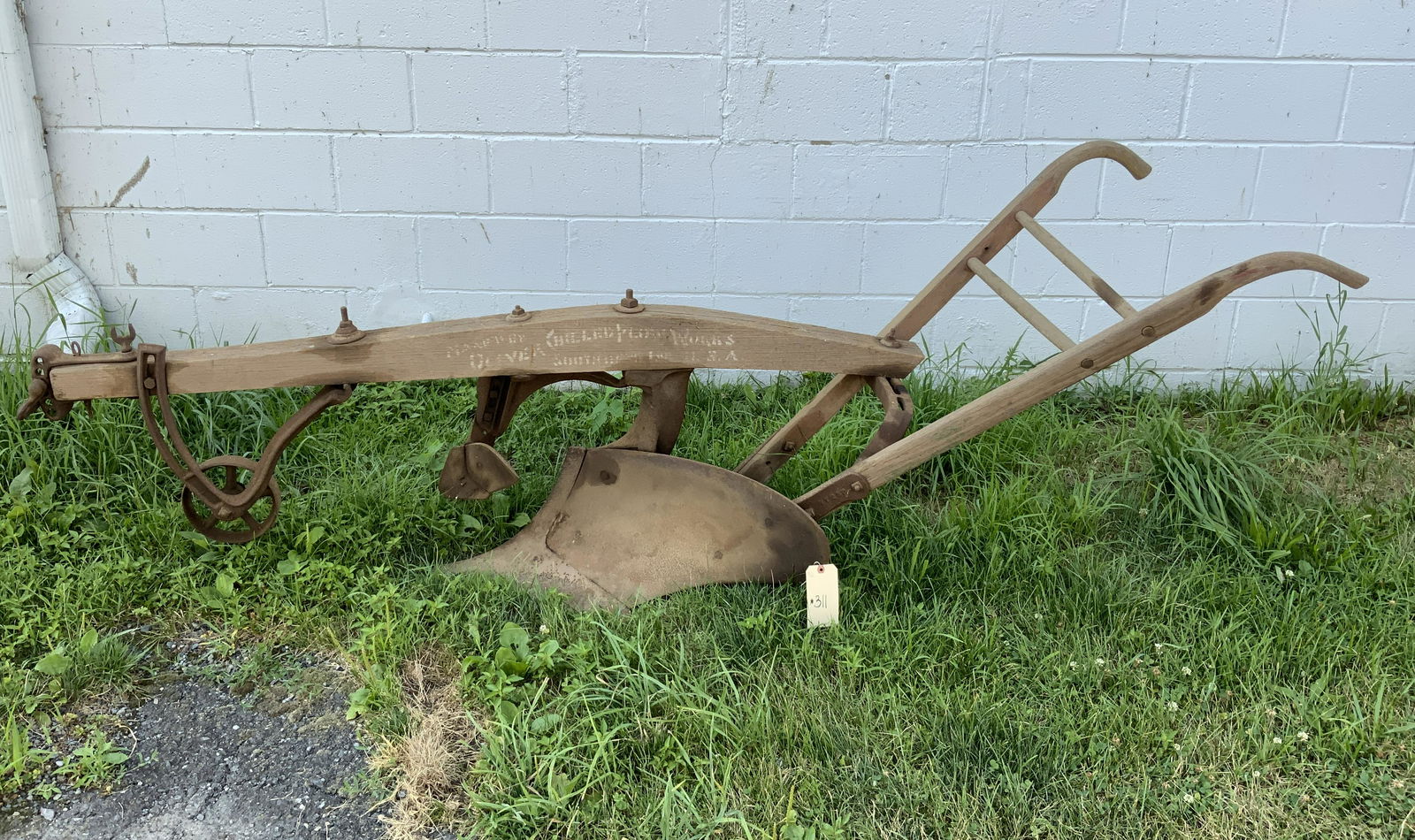 Antique Oliver Chilled Plow Works Horse Drawn Plow.