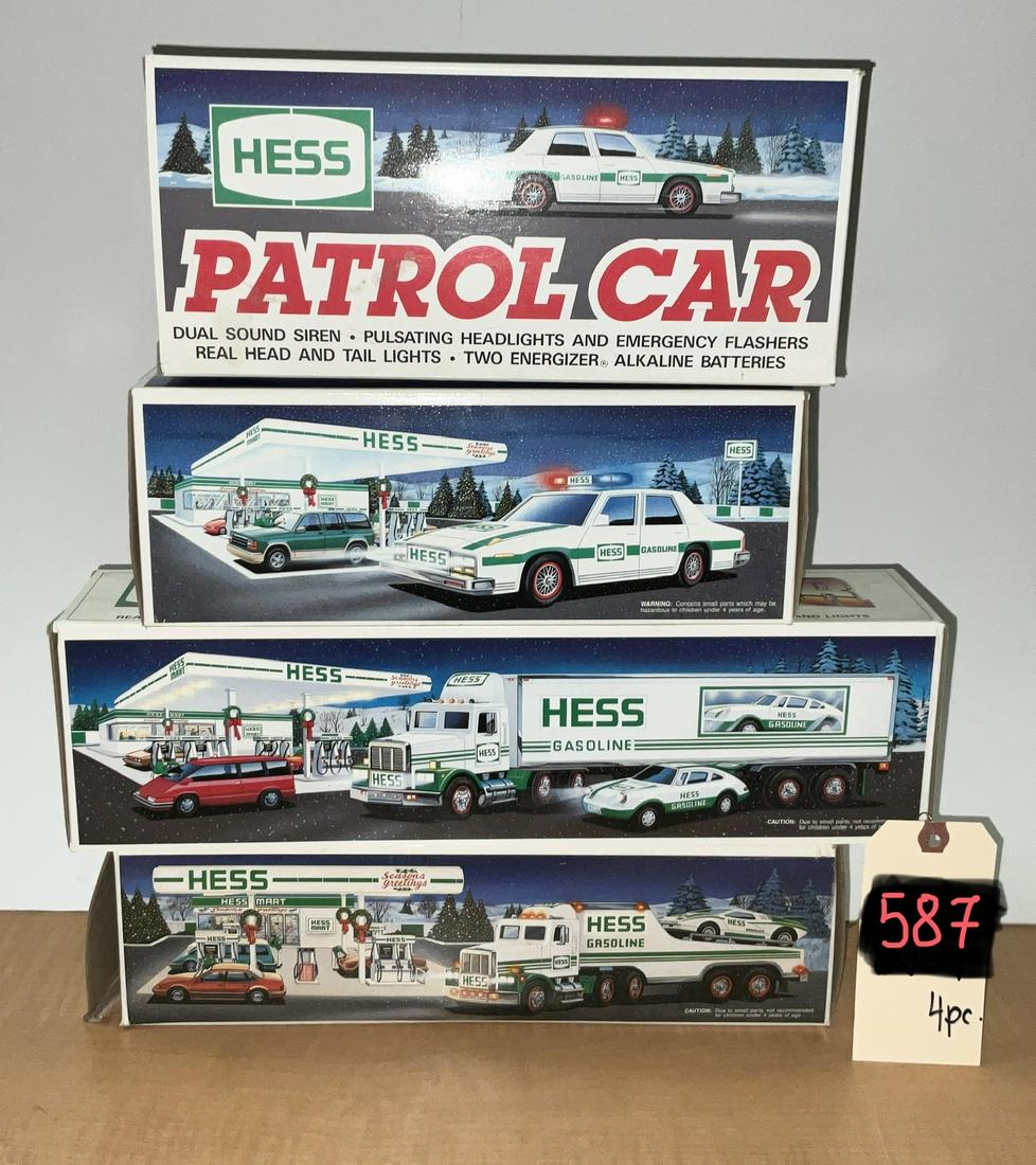 4 Pc Assorted Year Hess Trucks.