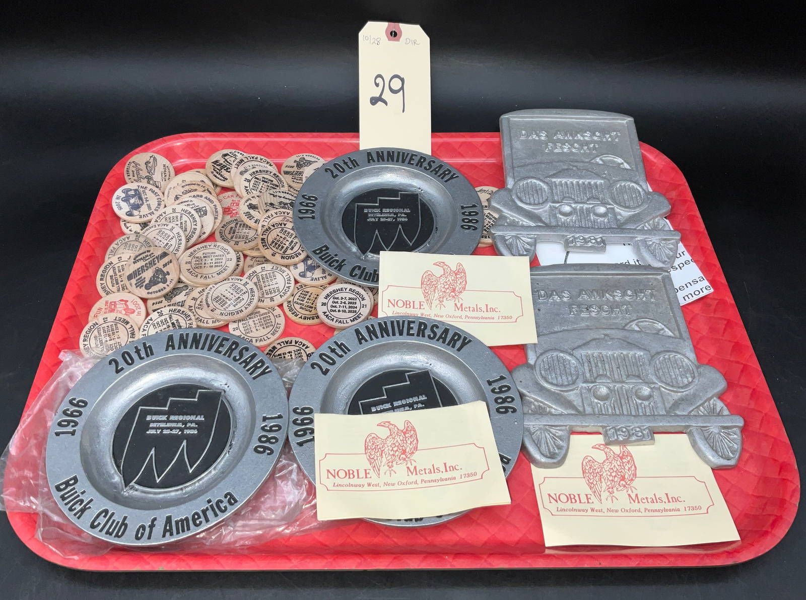 Hershey Car Show Tokens, Noble Metals Ash Trays And More. Auction