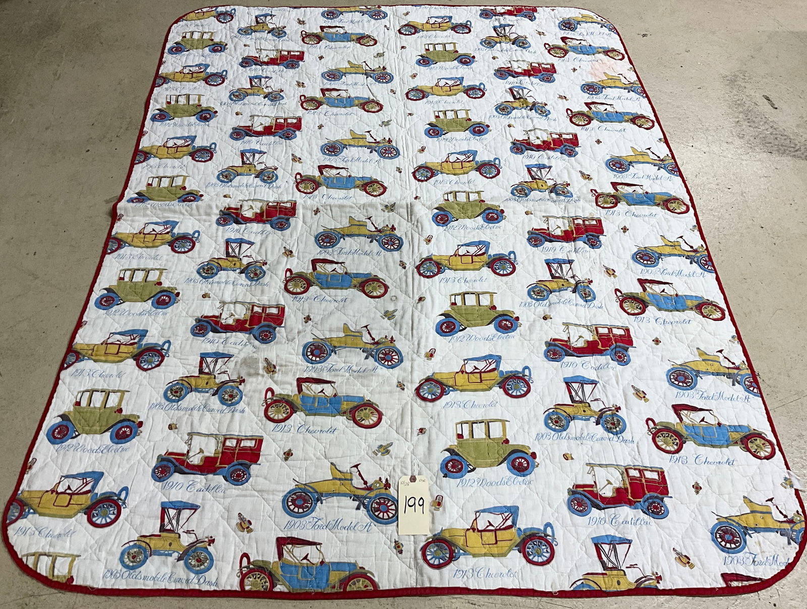 60" X 80" Antique Car Decorated Quilt.