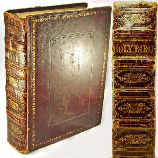 1872 Leather Bound Family Holy Bible