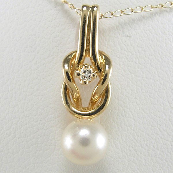 14kt Dia & 5.5mm Cultured Prl Pend W/ 18" Chain