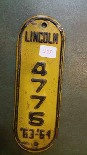 Antique Motorcycle License Plate