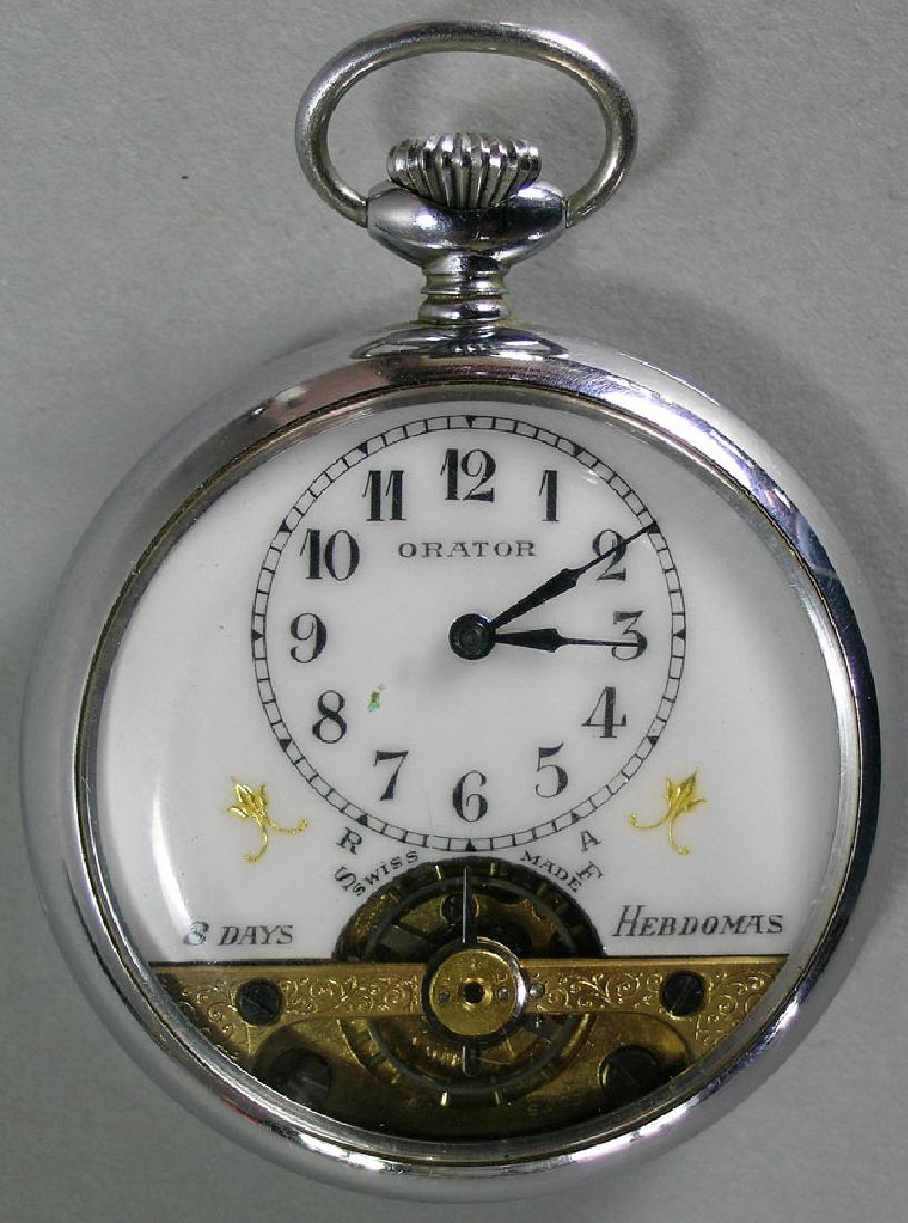 Orator 8-Day Open Face Pocket Watch, visible balance, - Jan 27, 2018 ...