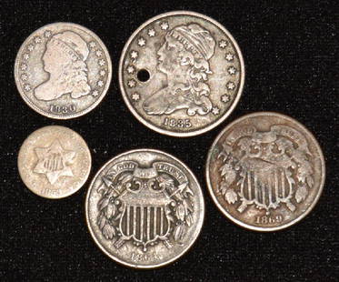 1835 Bust 5 Cents Silver Piece