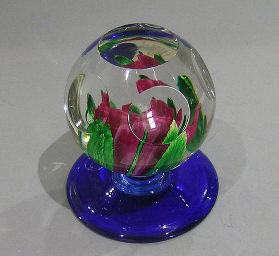 Pairpoint Lampworkfaceted Pedestal Paperweight