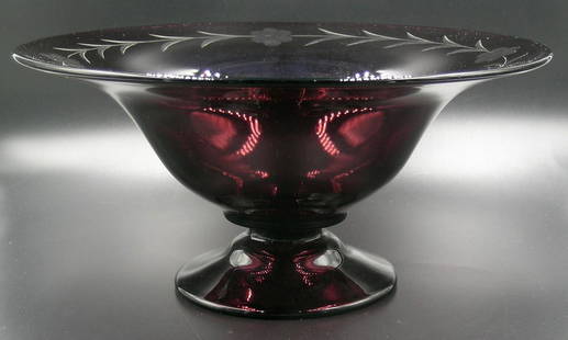 Mercury Glass Footed Fruit Bowl