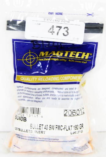 Sealed Bag Of Magtech 40 Sw Fmc Flat 180 Gr Bullet