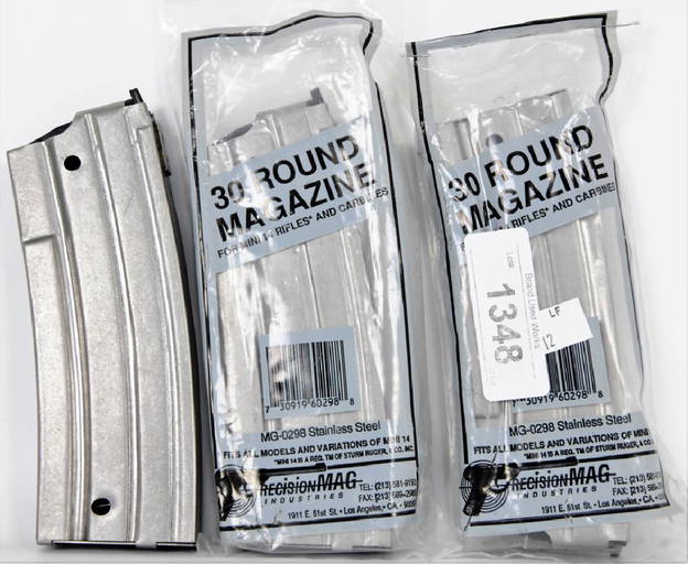 Three Ruger Mini 14 30 Rd Stainless Mags Pmi