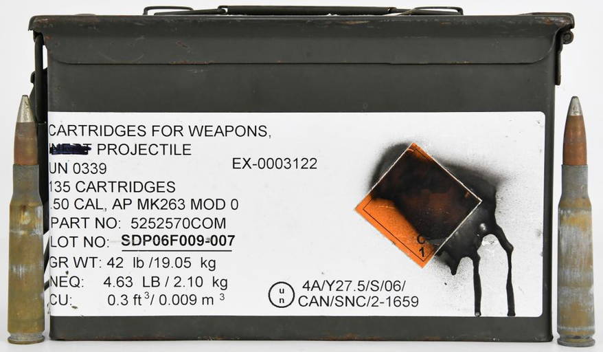 135 Rounds Of .50 Cal Silver Tip Bmg Ap Mk263 Ammo