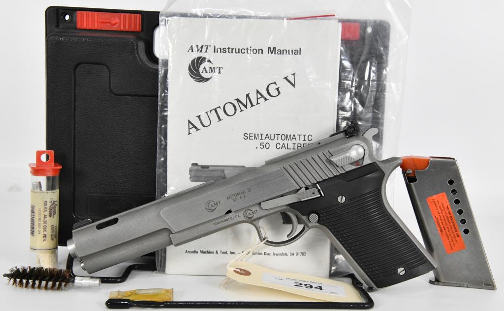For Auction: Brand NEW AMT Automag V .50 A.E. Semi Auto Pistol (#294 ...