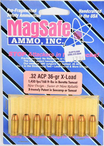 8 Rounds Of Magsafe .32 Acp X Load Defender Ammo