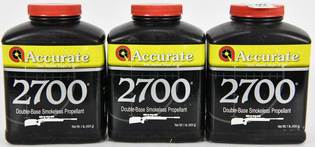 Lot of 3 Bottles- Accurate Rifle Powder 2700 - Feb 29, 2020 | Brand ...