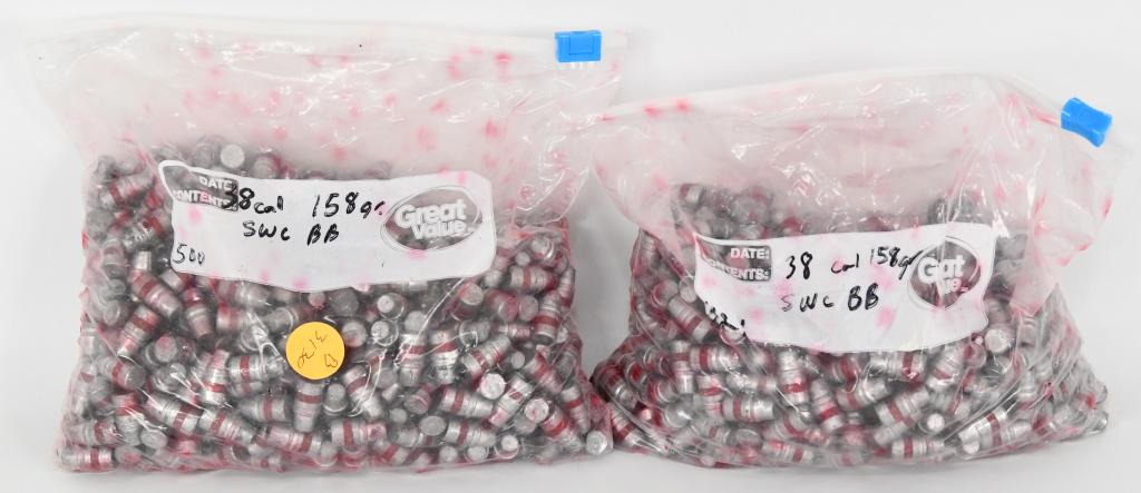 924 Count Of .38 Cal Swc Bullet Tips